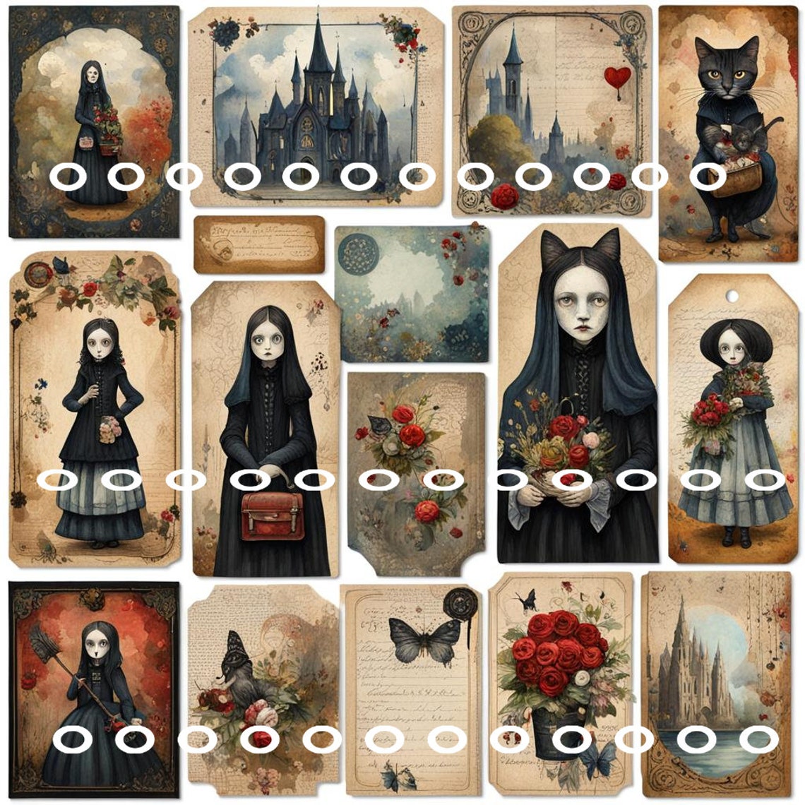 Printable Gothic Designs, Junk Journaling Ephemera, Kit, Scrapbooking ...