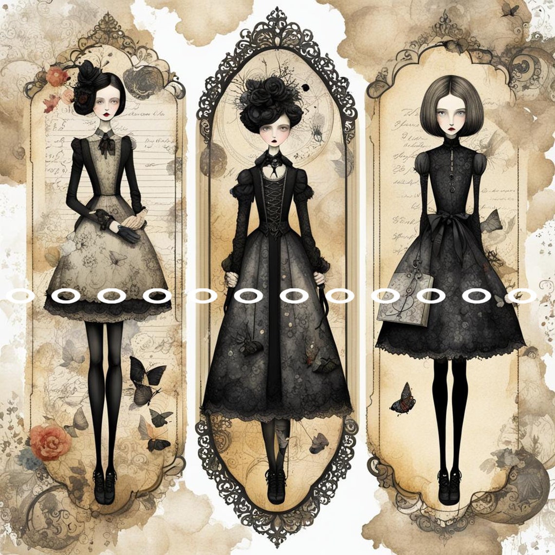 Printable Gothic Designs, Junk Journaling Ephemera, Kit, Scrapbooking ...