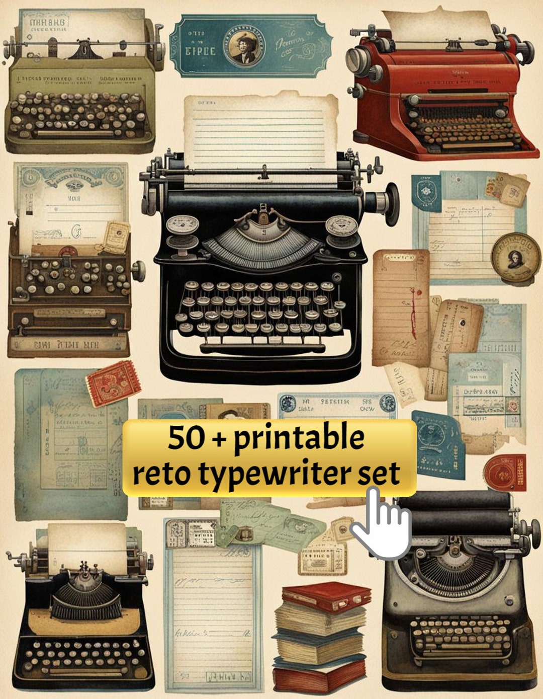 Digital Det Typewriters, Downloadable Illustrations, Office Supplies ...