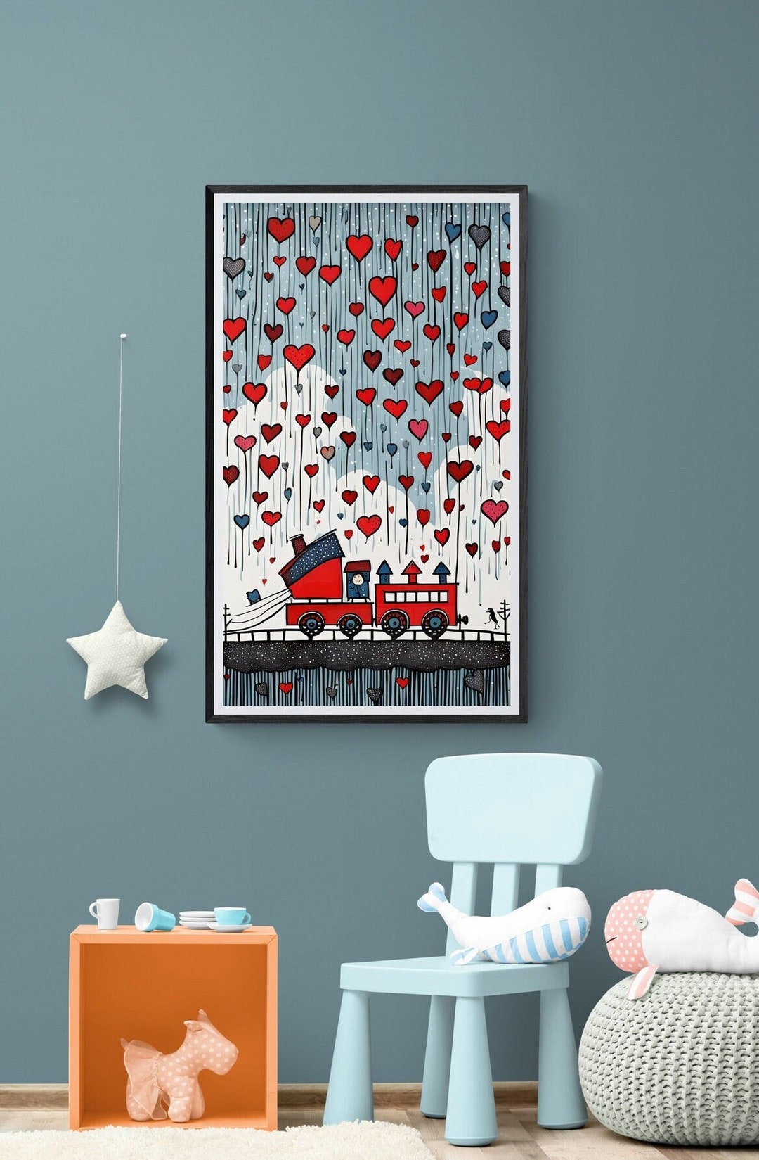 Train, Heart Poster Design for Download, Heart Train Modern Style ...