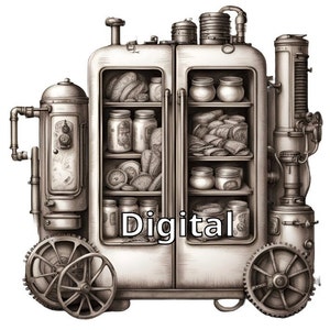 Fridge Steampunk Clip Art, Fridge Design, Fridge Vintage, Fridge Image ...