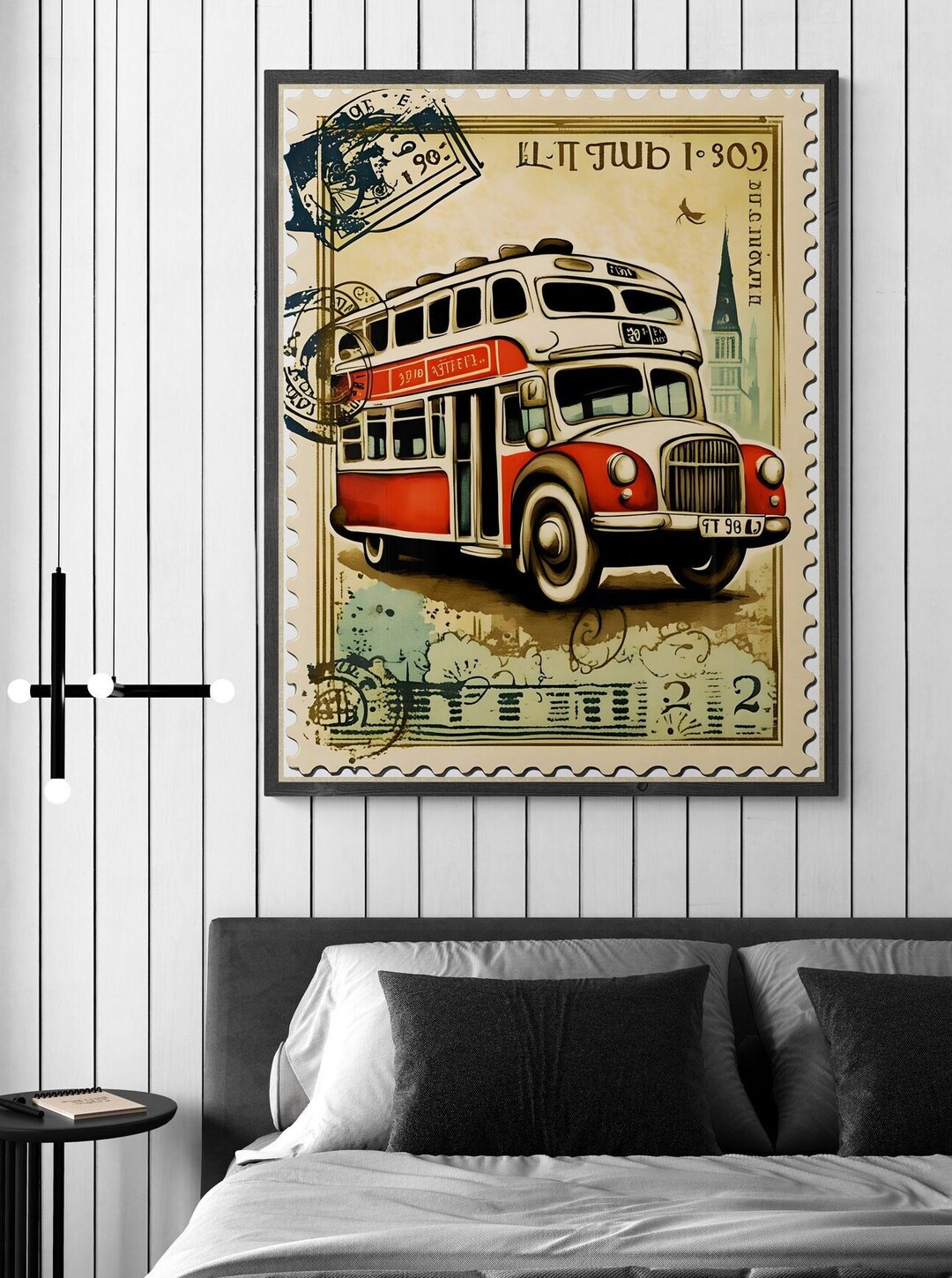 Bus, Vintage Bus Style Stamp, Stamp Design for Printing, Vintage Style ...