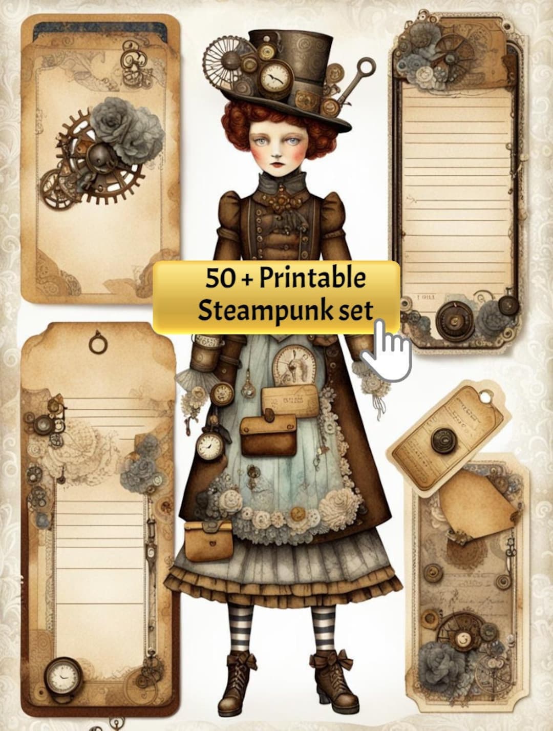 Steampunk Ephemera Pack, Vintage Papers, Steampunk Designs, Steampunk ...