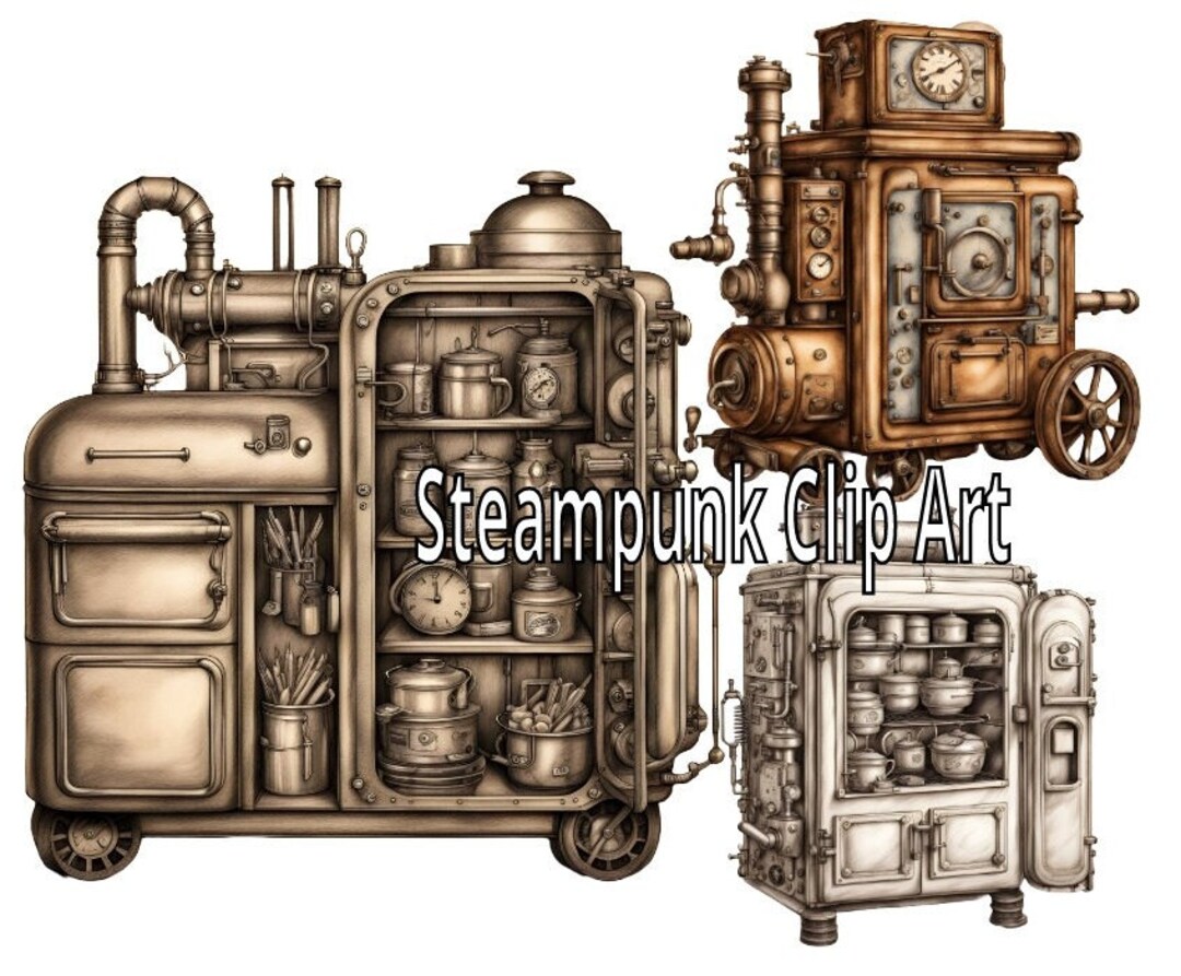 Fridge Steampunk Clip Art, Fridge Design, Fridge Vintage, Fridge Image ...