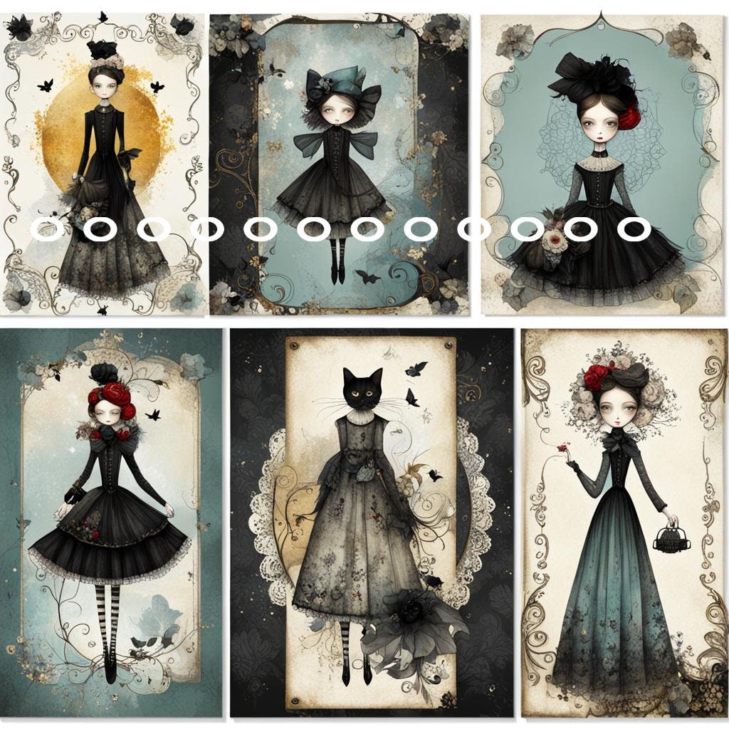 Printable Gothic Designs, Junk Journaling Ephemera, Kit, Scrapbooking ...
