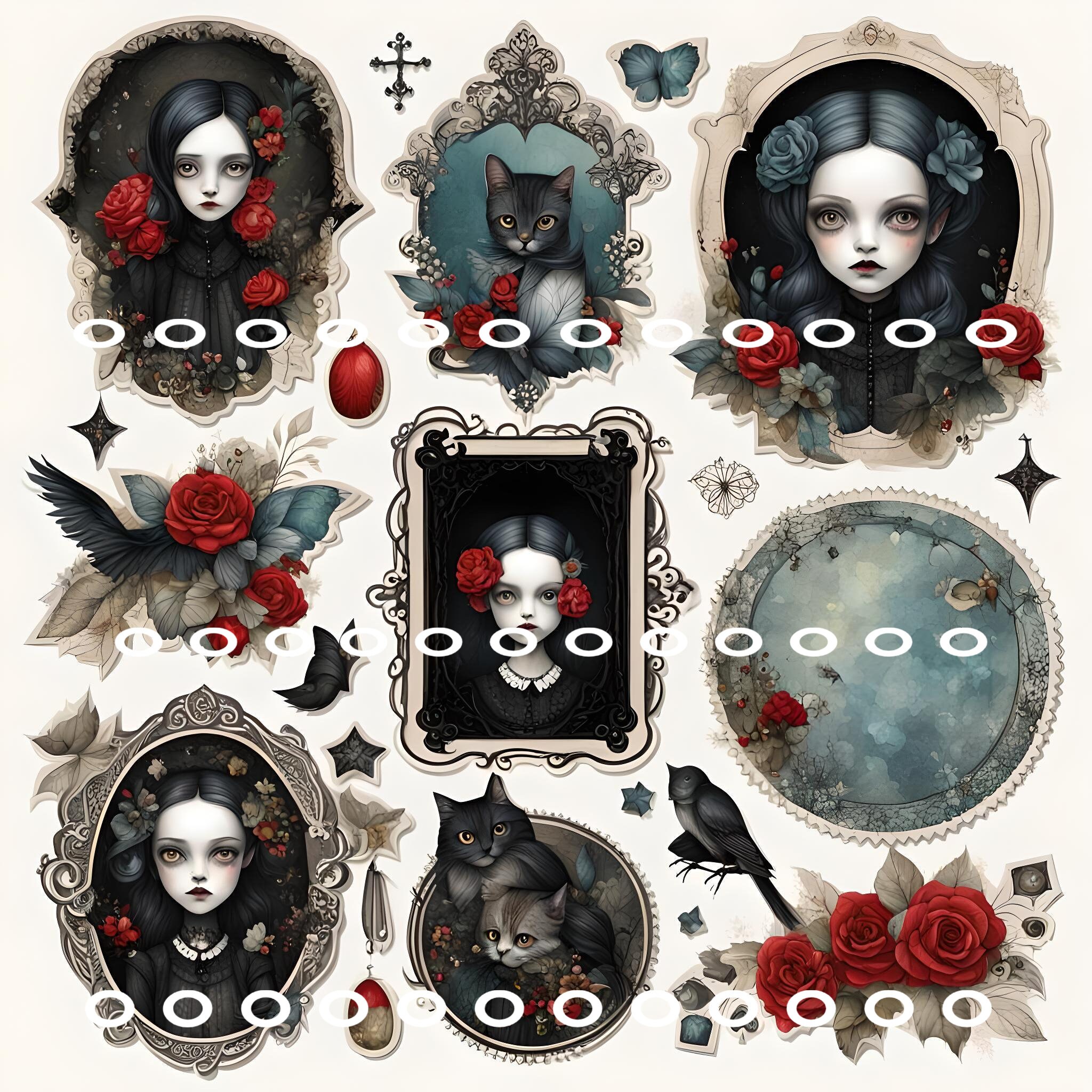 Printable Gothic Designs, Junk Journaling Ephemera, Kit, Scrapbooking ...