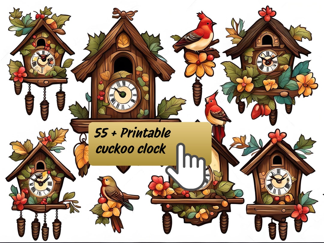 Printable Cuckoo Clock Designs Ephemera Printable Junk Journaling, Junk ...
