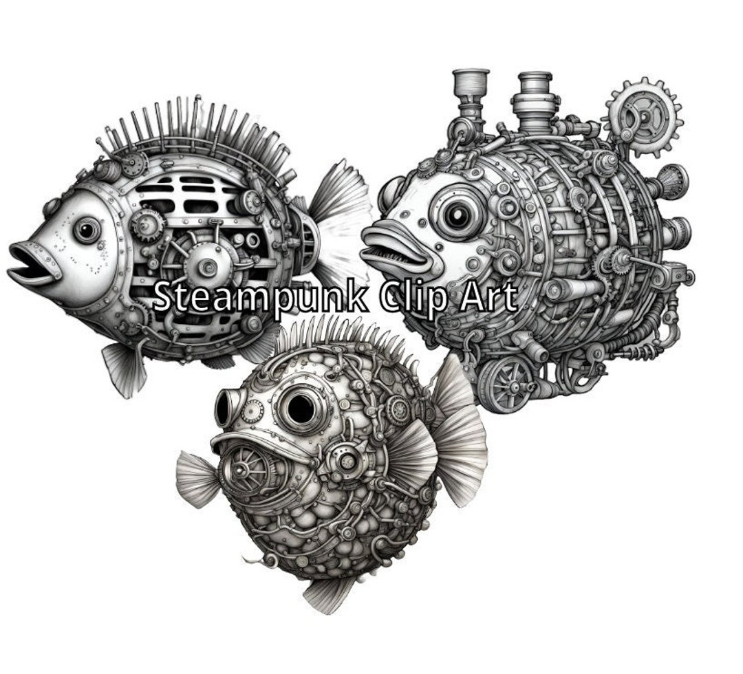 Puffer Fish Design Clip Art, Puffer Fish Steampunk, Puffer Fish Image ...