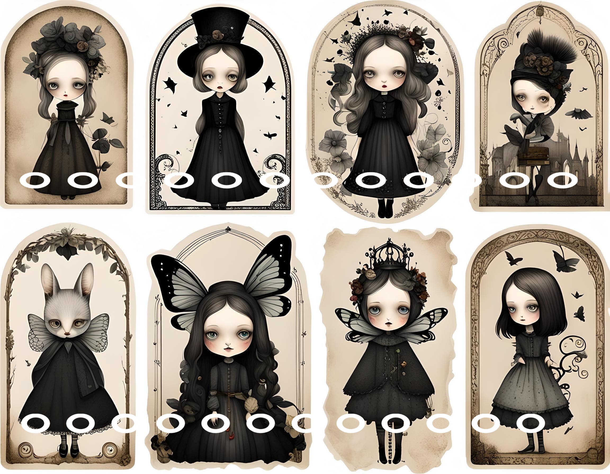 Printable Gothic Designs, Junk Journaling Ephemera, Kit, Scrapbooking ...