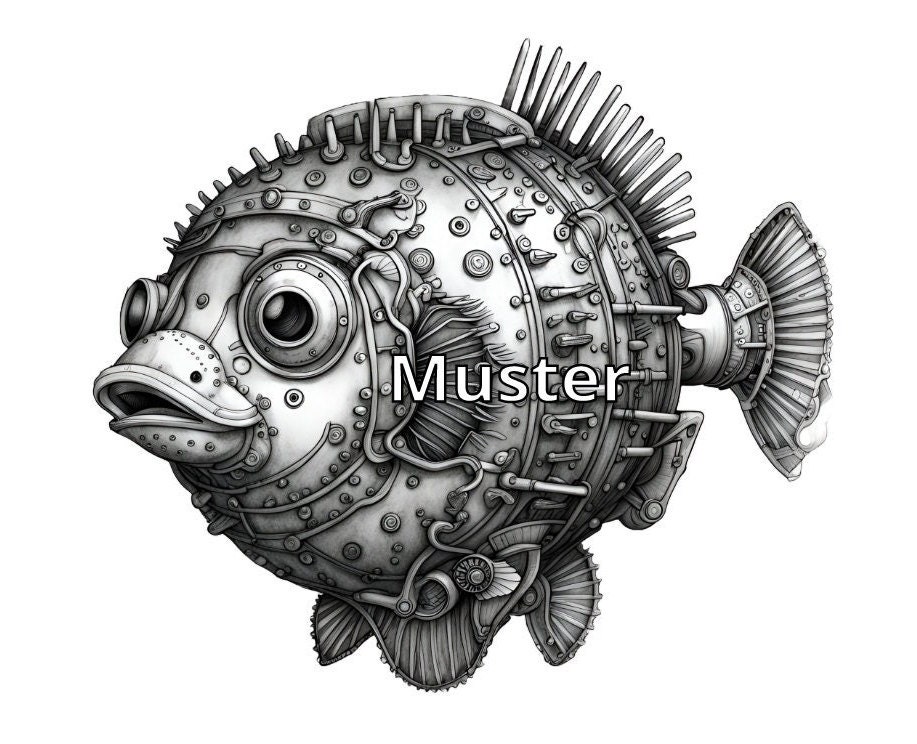 Puffer Fish Design Clip Art, Puffer Fish Steampunk, Puffer Fish Image ...