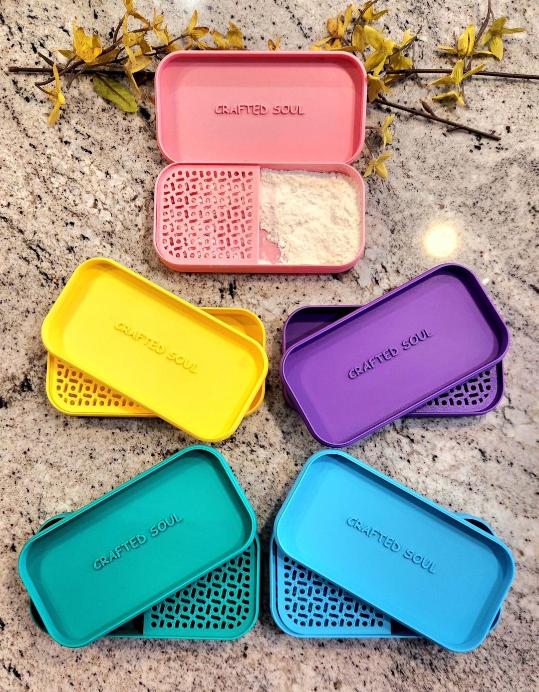 Colorful Cornstarch Tapper Box for Polymer Clay - Etsy