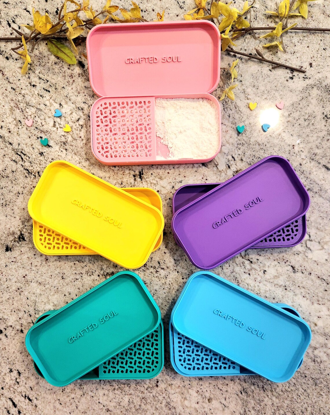 Colorful Cornstarch Tapper Box for Polymer Clay - Etsy