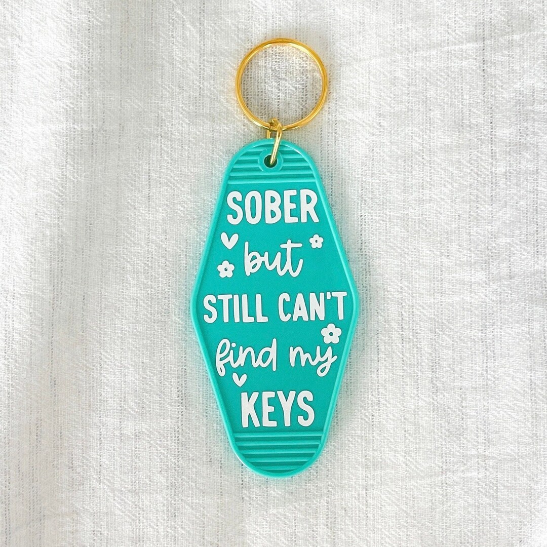 Retro Motel Keychain, Sobriety Gift, Sober, Personalized Sobriety Gift ...