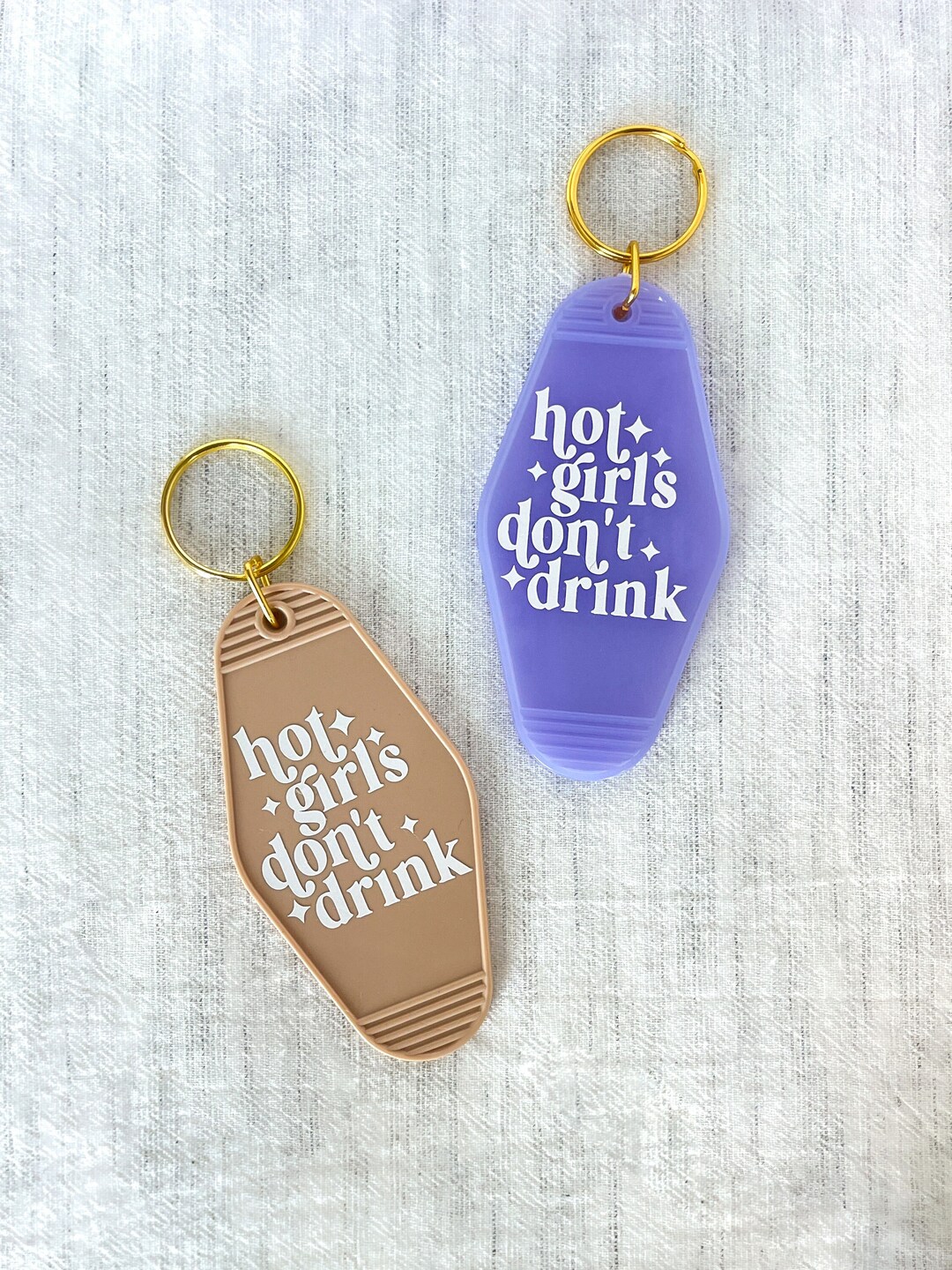 Hot Girls Don't Drink Keychain, Retro Motel Keychain, Sobriety Gift ...