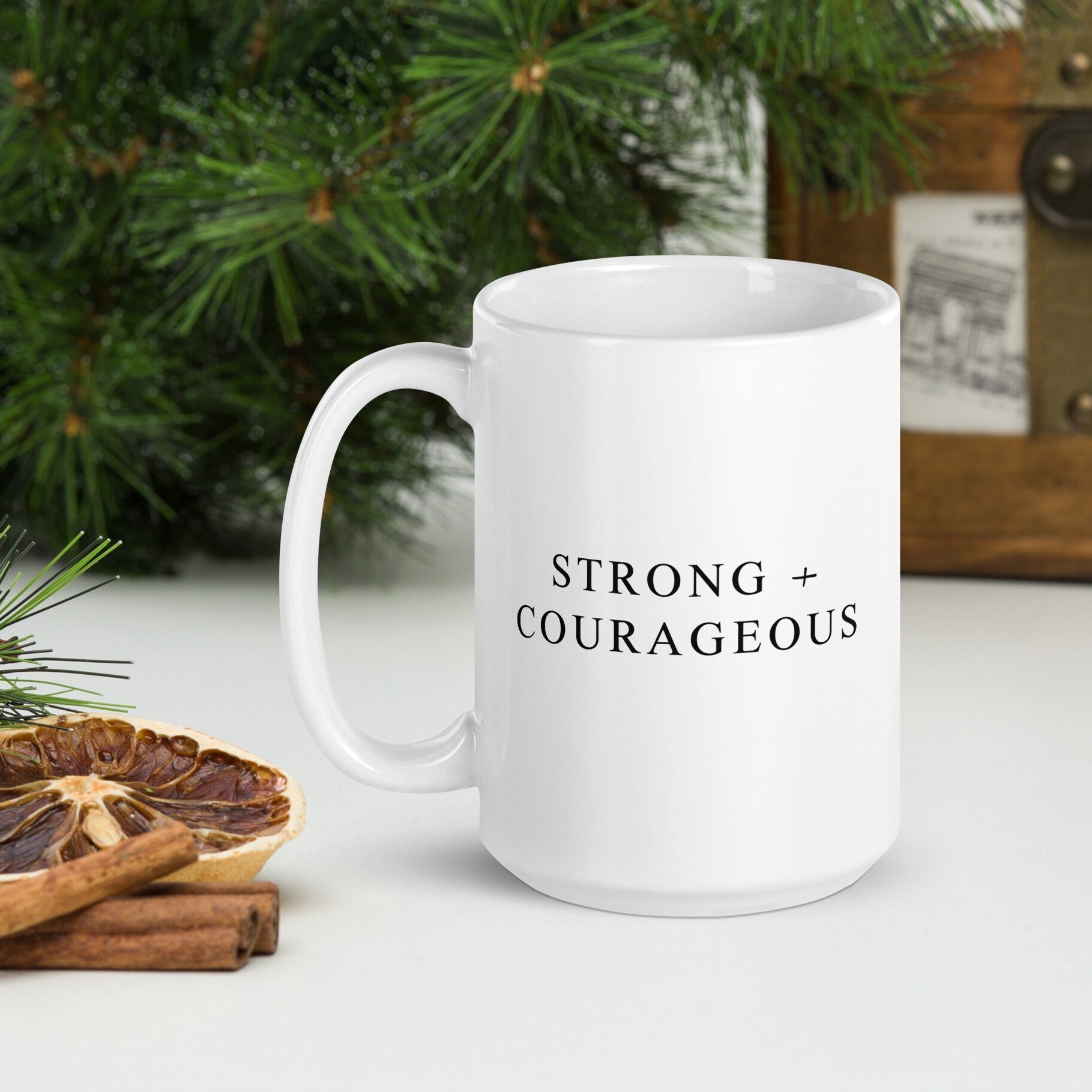 Strong & Courageous Mug - Etsy