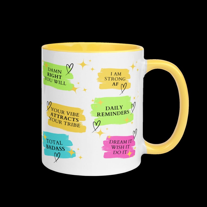 Daily Reminder Motivational Mug, Positive Mug, Manifesting, Badass ...