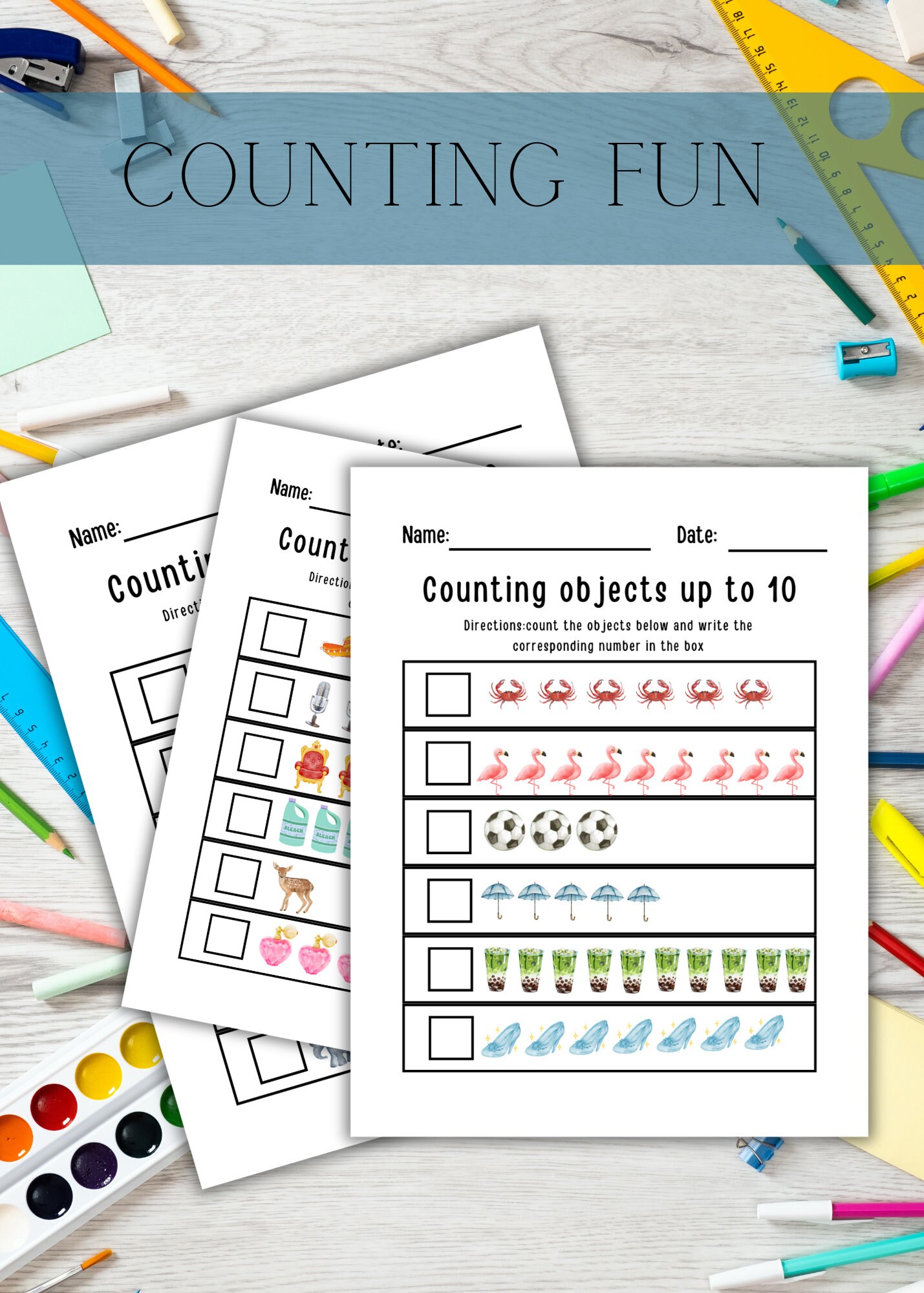 Kindergarten Addition Worksheet Printable Counting Objects ...
