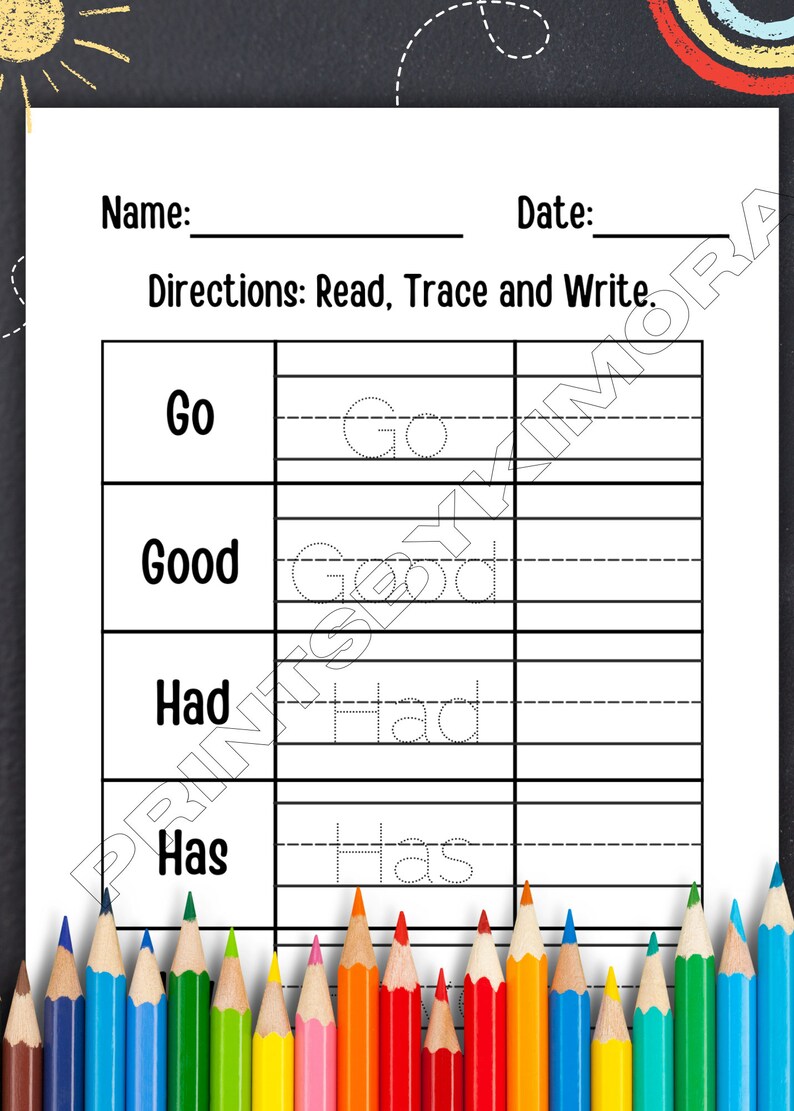 75 Educational Learning Bundle: Kindergarten Sight Words Tracing ...