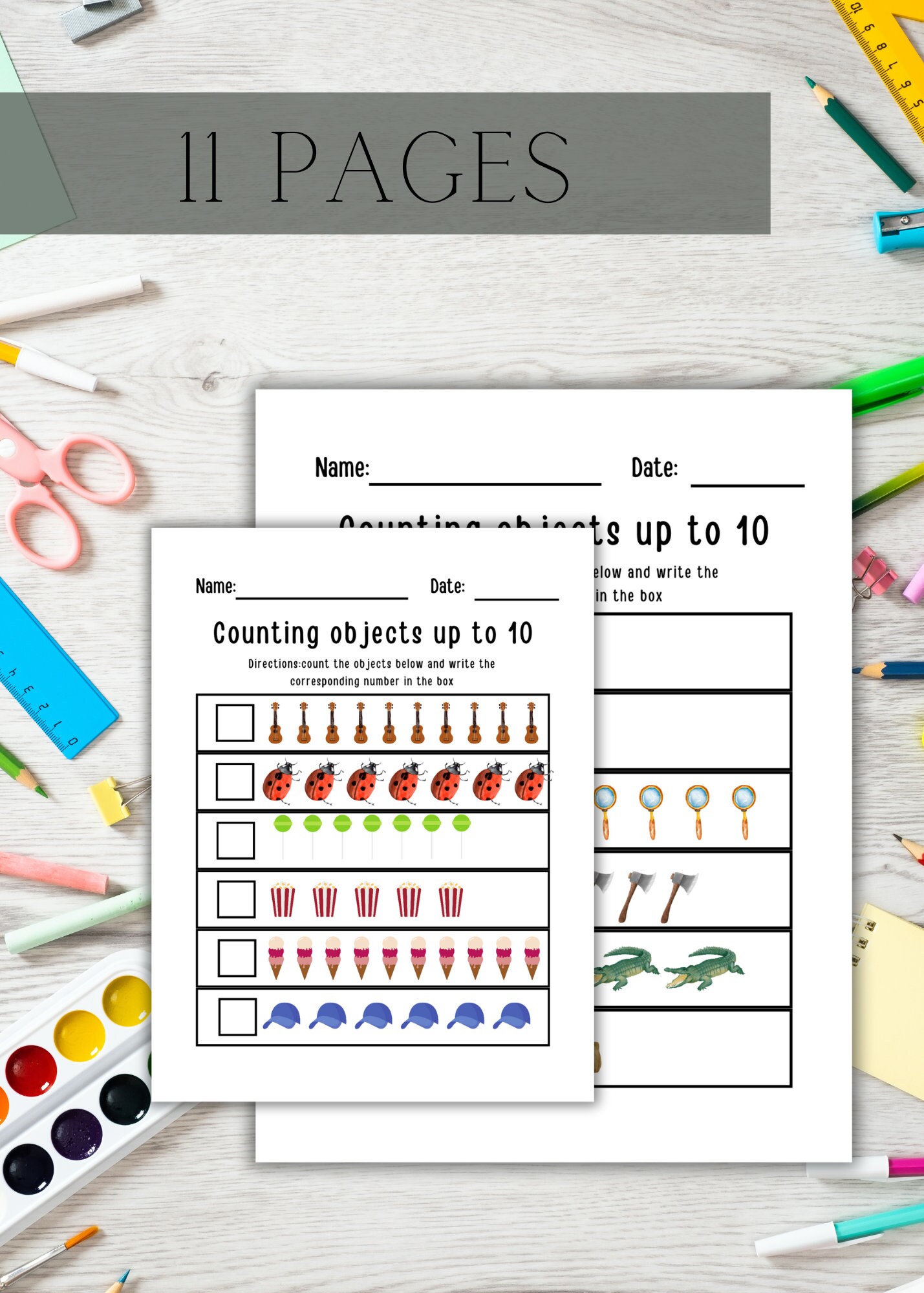 Kindergarten Addition Worksheet Printable Counting Objects ...
