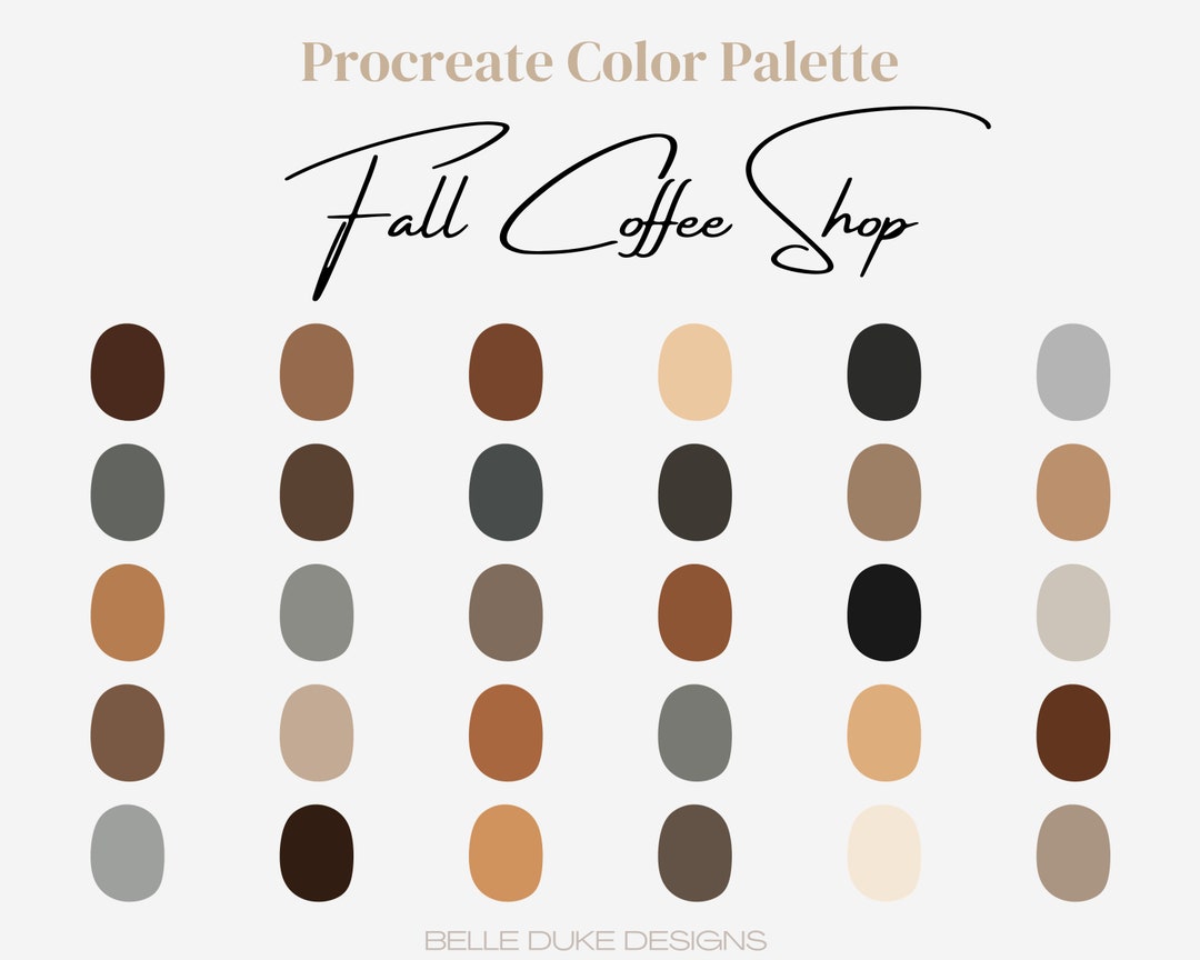 Coffee Fall Theme Procreate Color Palette | Coffee Color Swatches| iPad ...