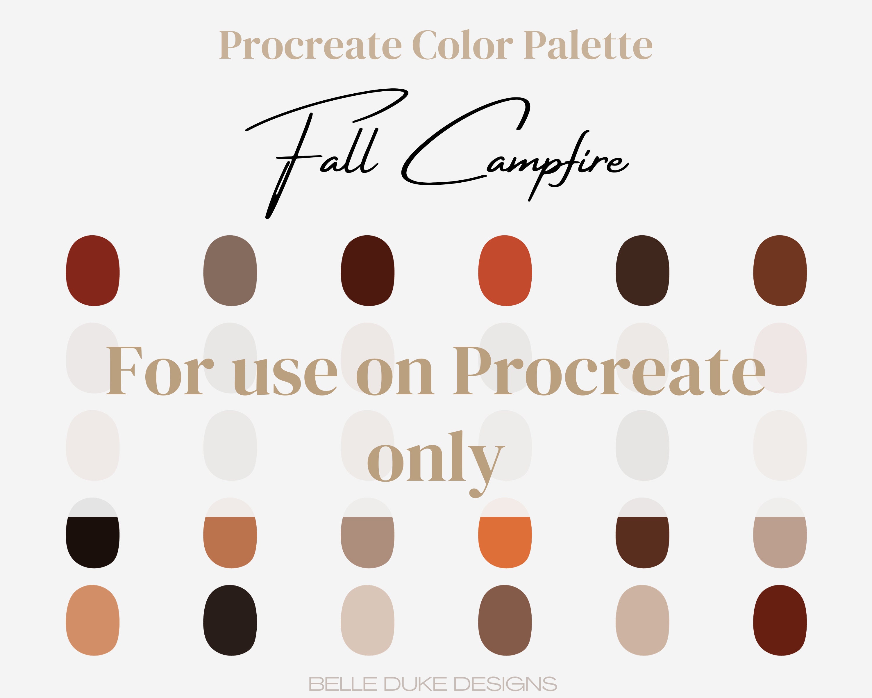 Fall Campfire Theme Procreate Color Palette | Fire Color Swatches| iPad ...
