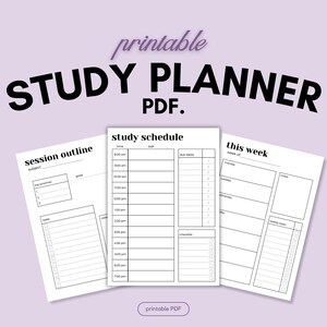 Study Planner Printable Student Organizer Printable Study - Etsy