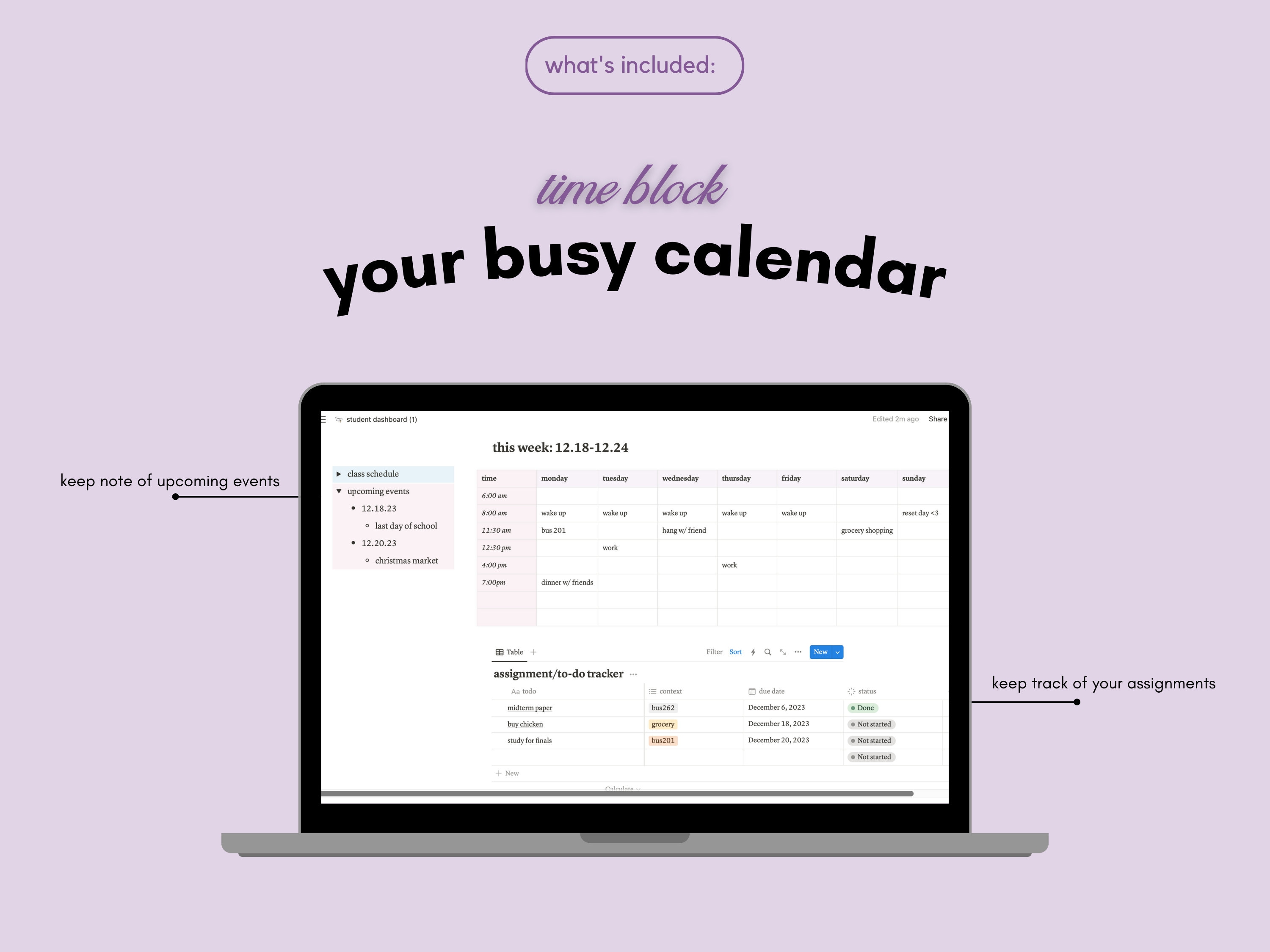 2024 Notion Template Student Dashboard, Student Notion Template ...