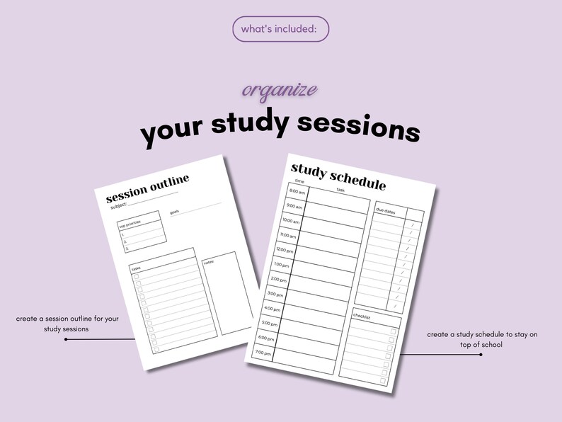 Study Planner Printable Student Organizer Printable Study - Etsy