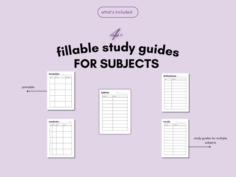 Study Planner Printable Student Organizer Printable Study - Etsy