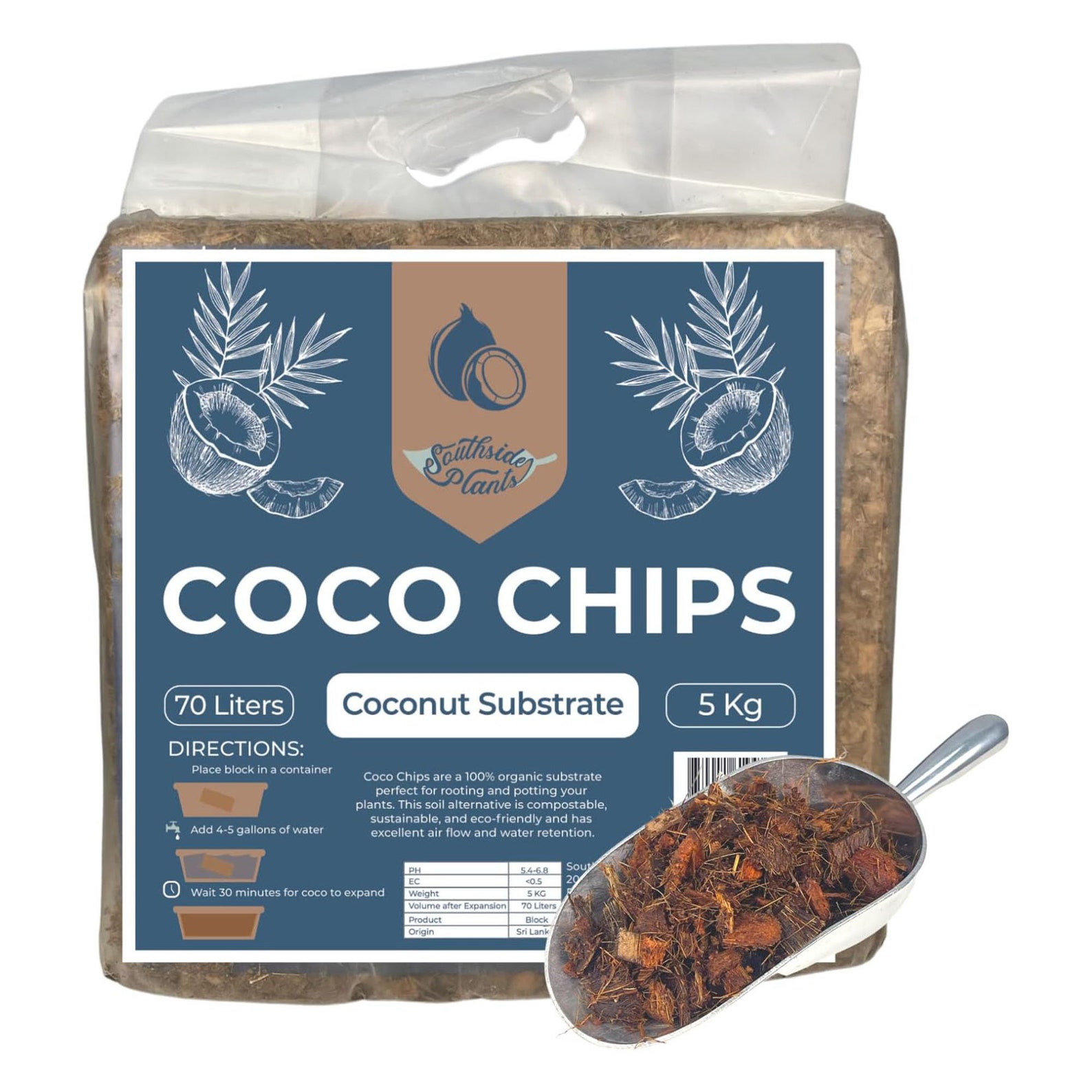Coco Chip Compressed Chunky Coconut Substrate for Potting Soil Aeration ...