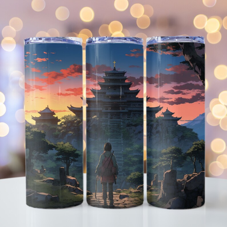 Sleek Anime Deserted Temple Design for 20 OZ Tumbler - Etsy Australia