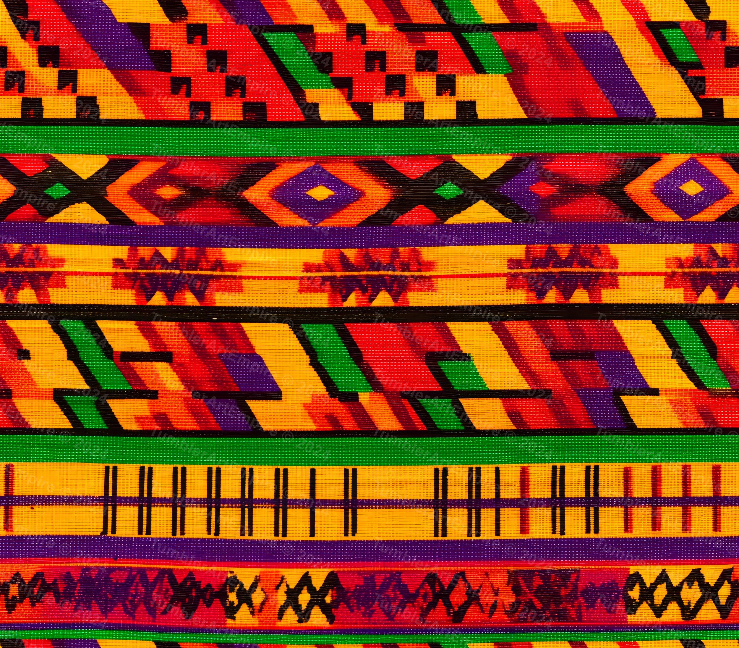 Vibrant Kente Cloth Pattern Design for 20 OZ Tumbler High-quality ...