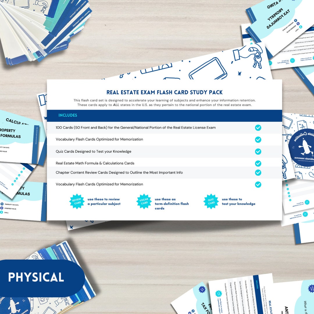 Real Estate Exam Flash Cards | Applies to ALL States | National Real ...