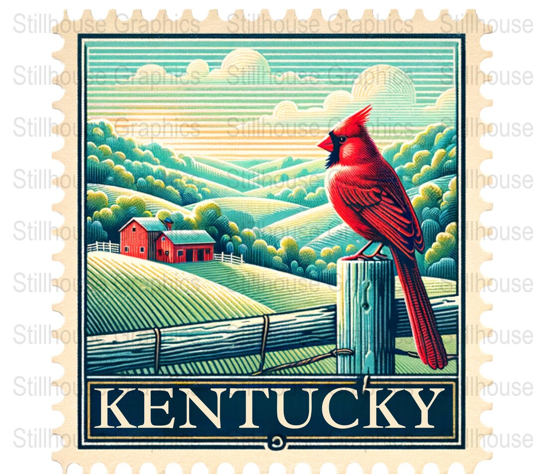 Kentucky Stamp State PNG, Vintage Stamp Sublimation Design, USA State ...
