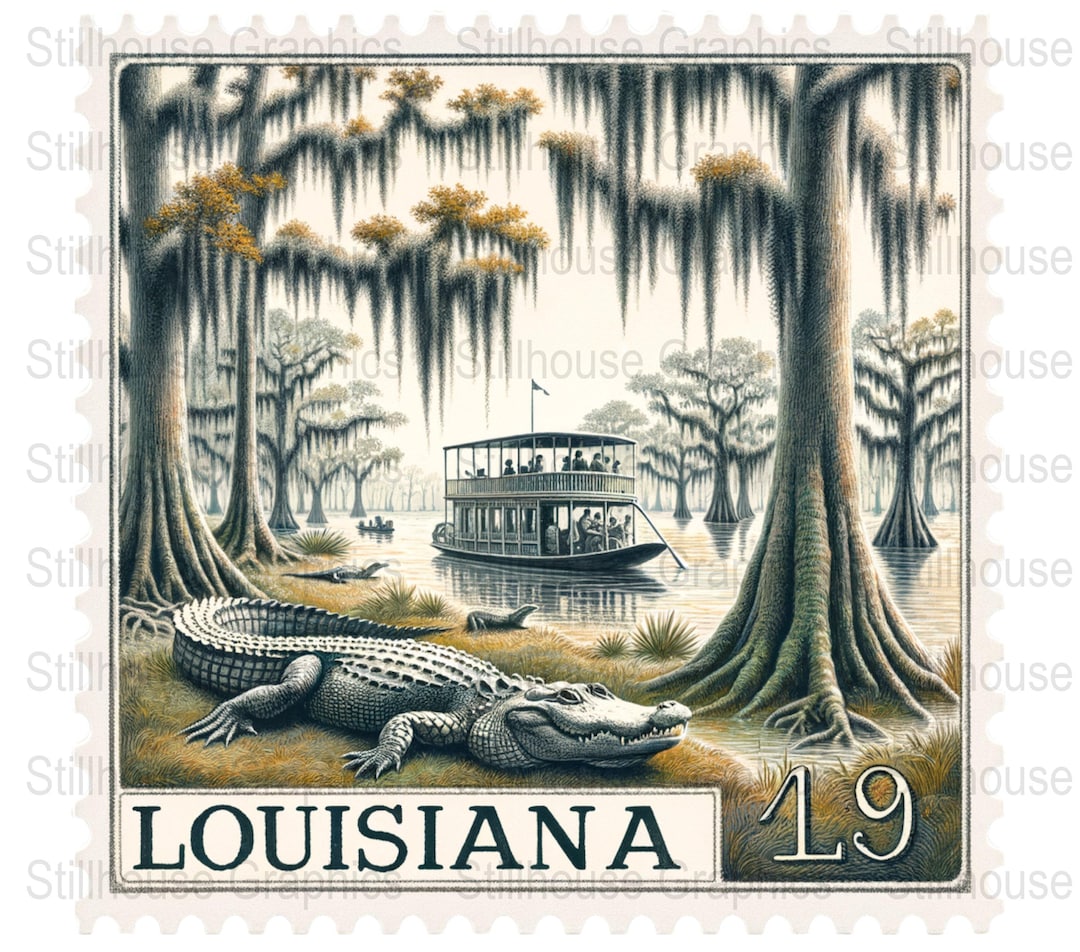 Louisiana Stamp State PNG, Vintage Stamp Sublimation Design, USA State ...