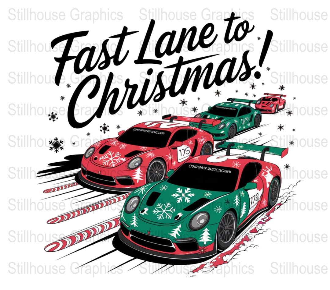 Fast Lane to Christmas PNG, Boys Christmas Png, Race Car Sublimation ...