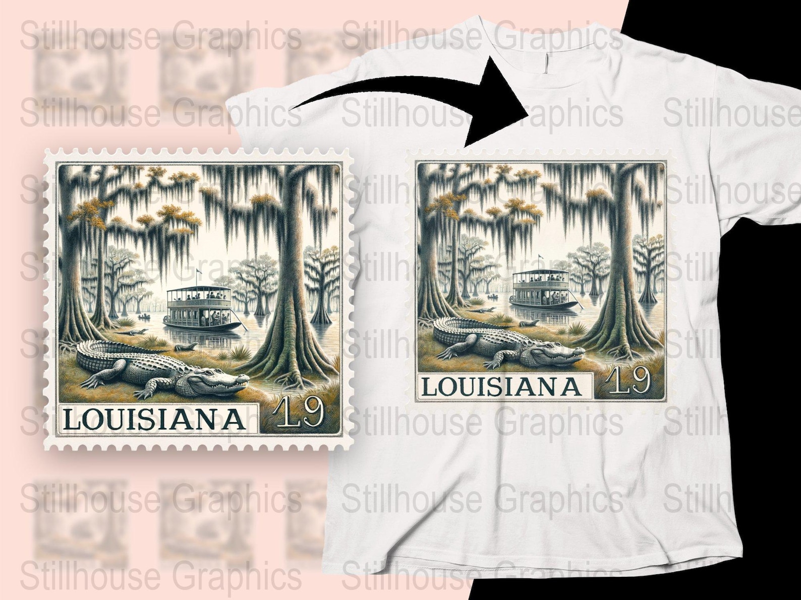 Louisiana Stamp State PNG, Vintage Stamp Sublimation Design, USA State ...