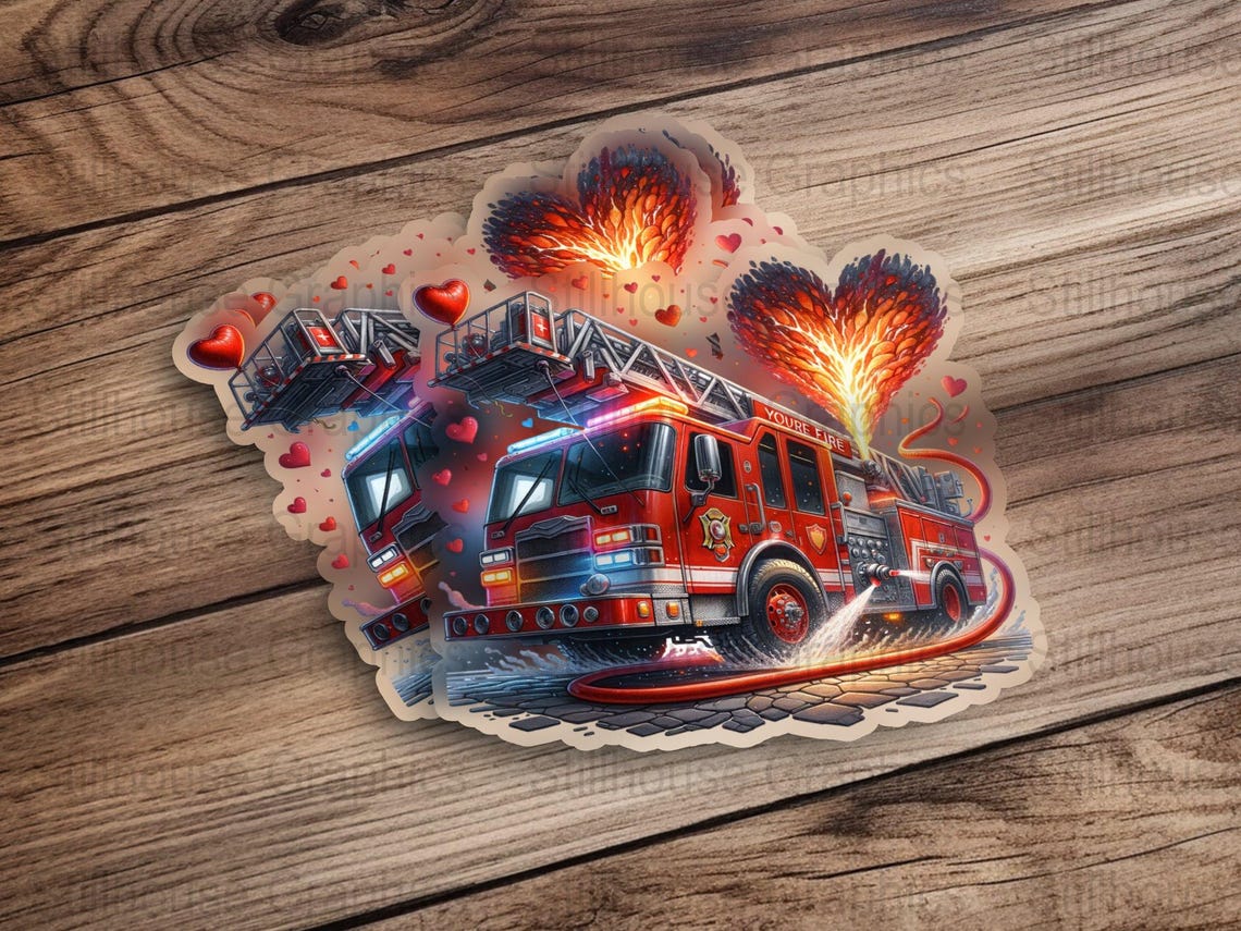 Valentine Fire Tuck Png for Digital Use, Classroom Cards or Sublimation ...