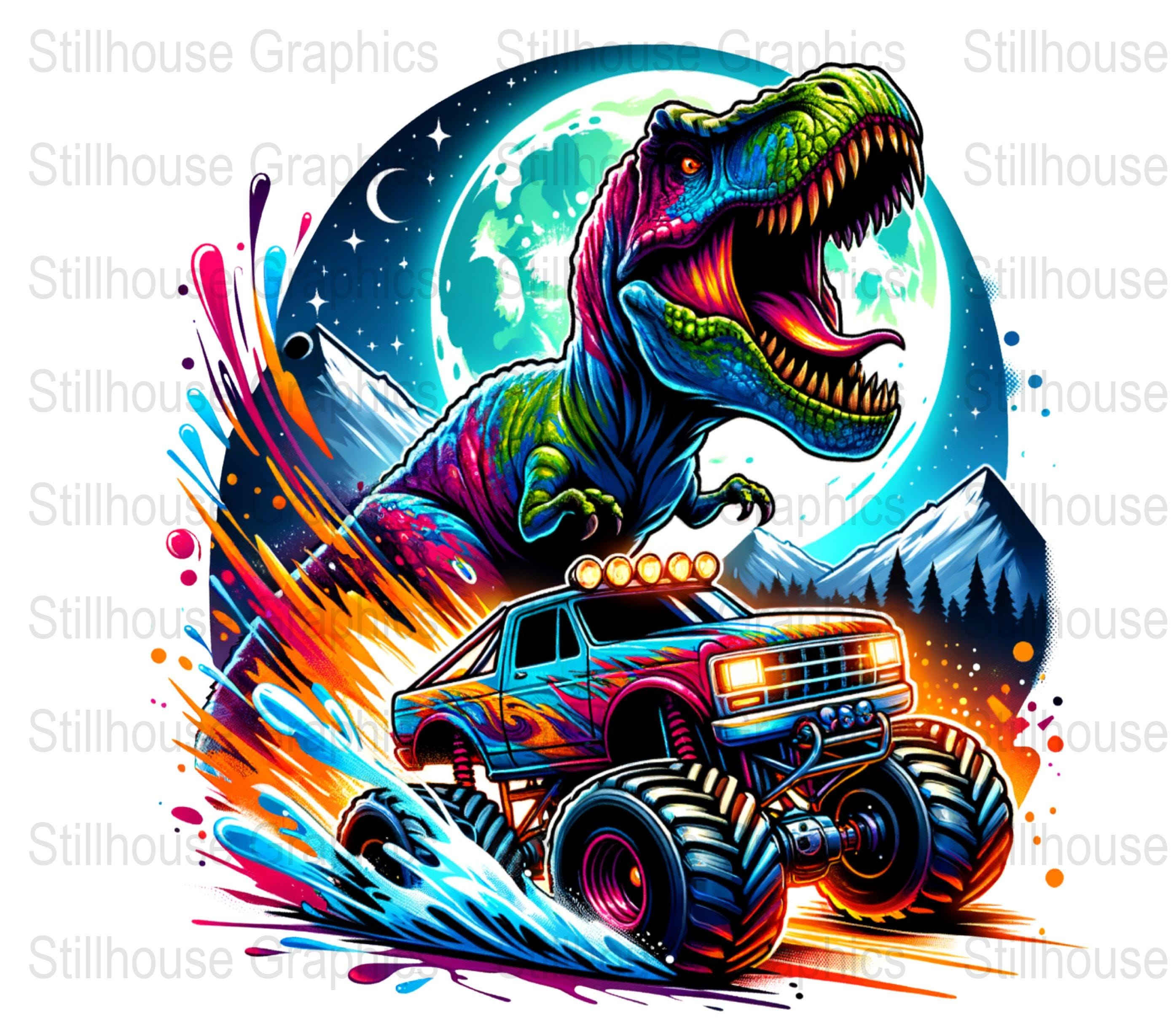 Dinosaur Monster Truck Design, PNG Digital Download, Sublimation ...