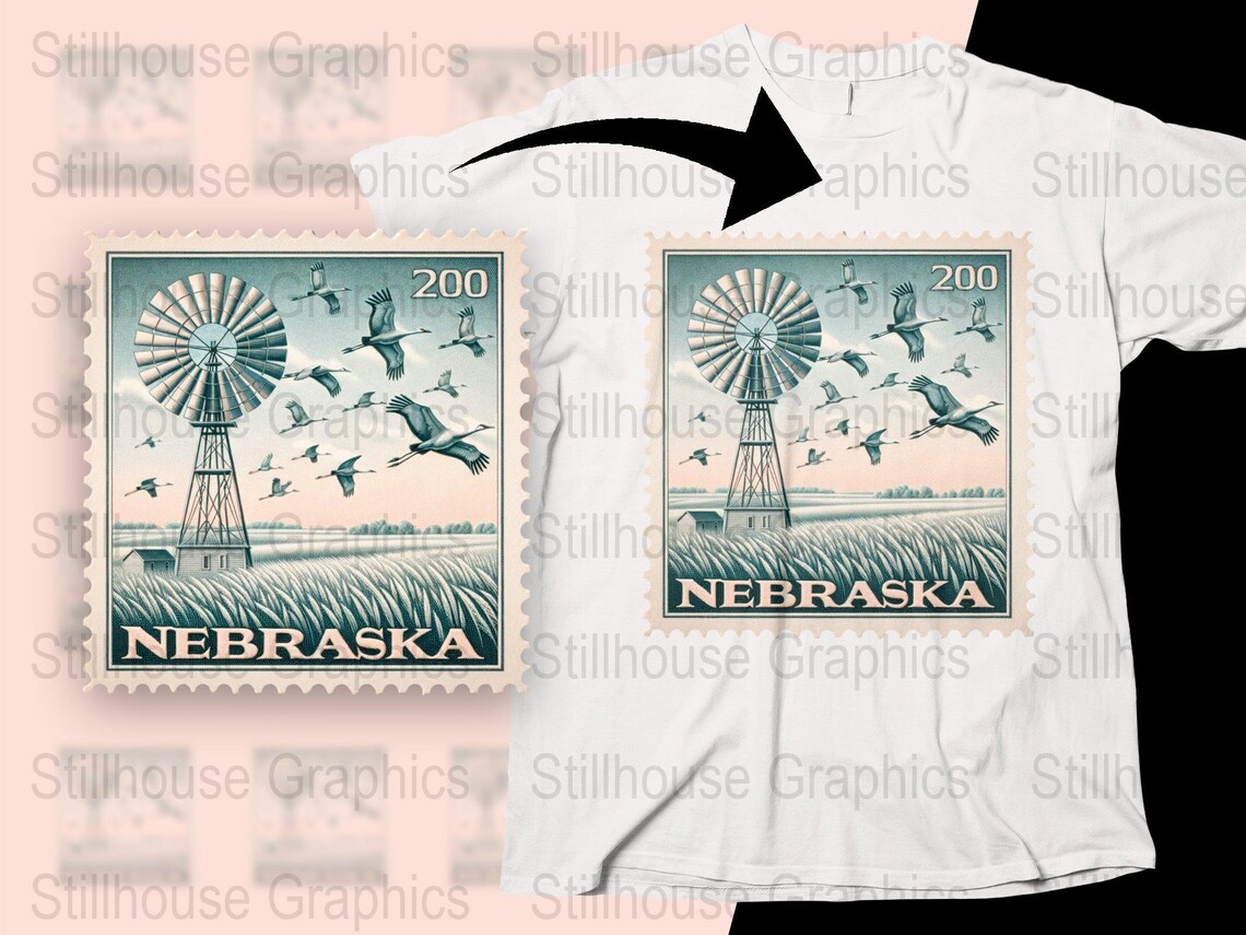 Nebraska Stamp State PNG, Vintage Stamp Sublimation Design, USA State ...