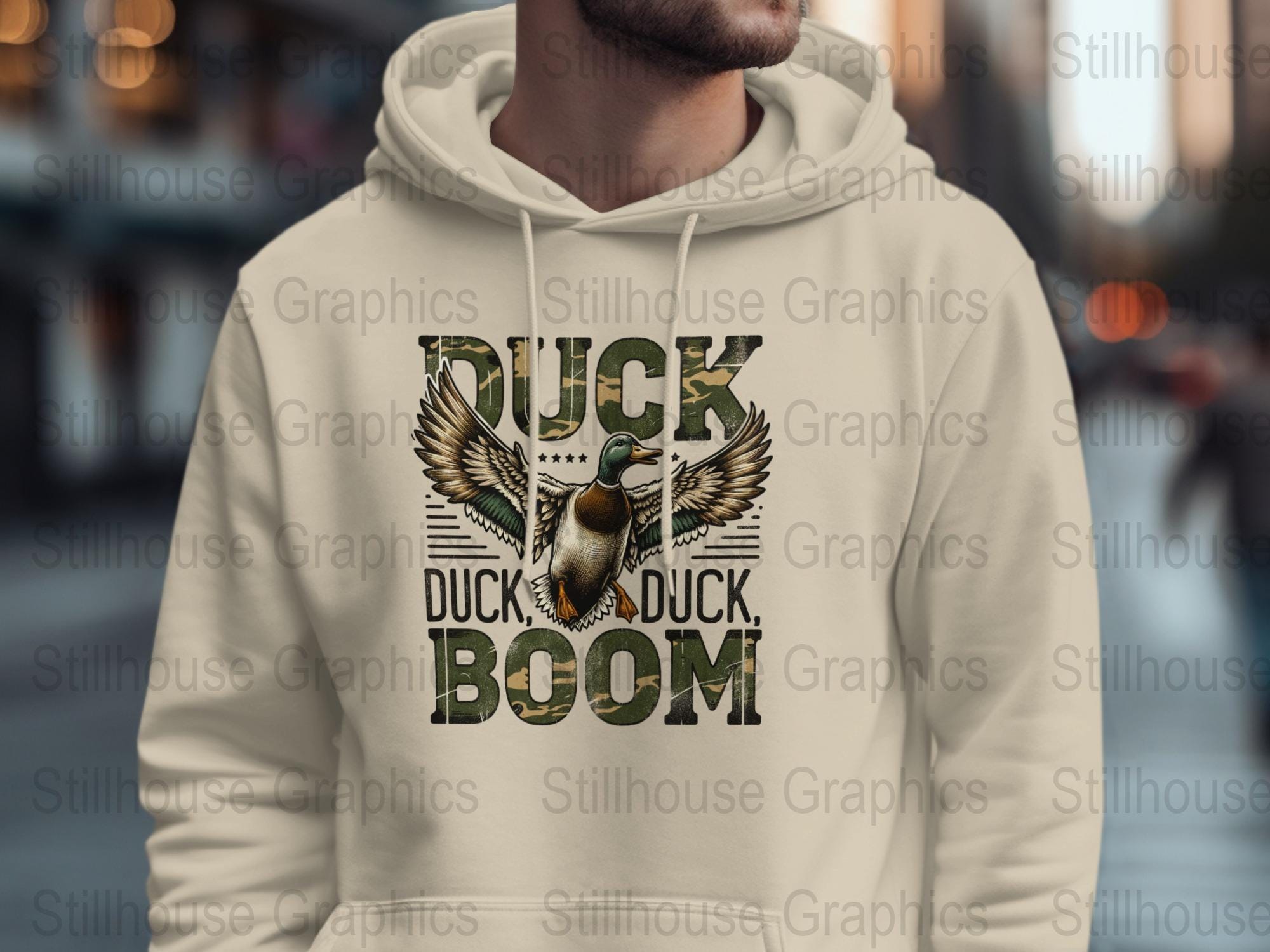 Duck Duck Boom PNG, Bold Script Camo Brush Stroke Hunting Shirt Design ...