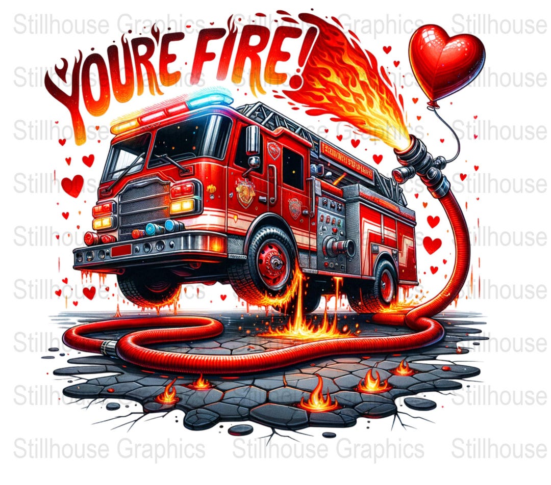 Valentine Fire Tuck Png for Digital Use, Classroom Cards or Sublimation ...