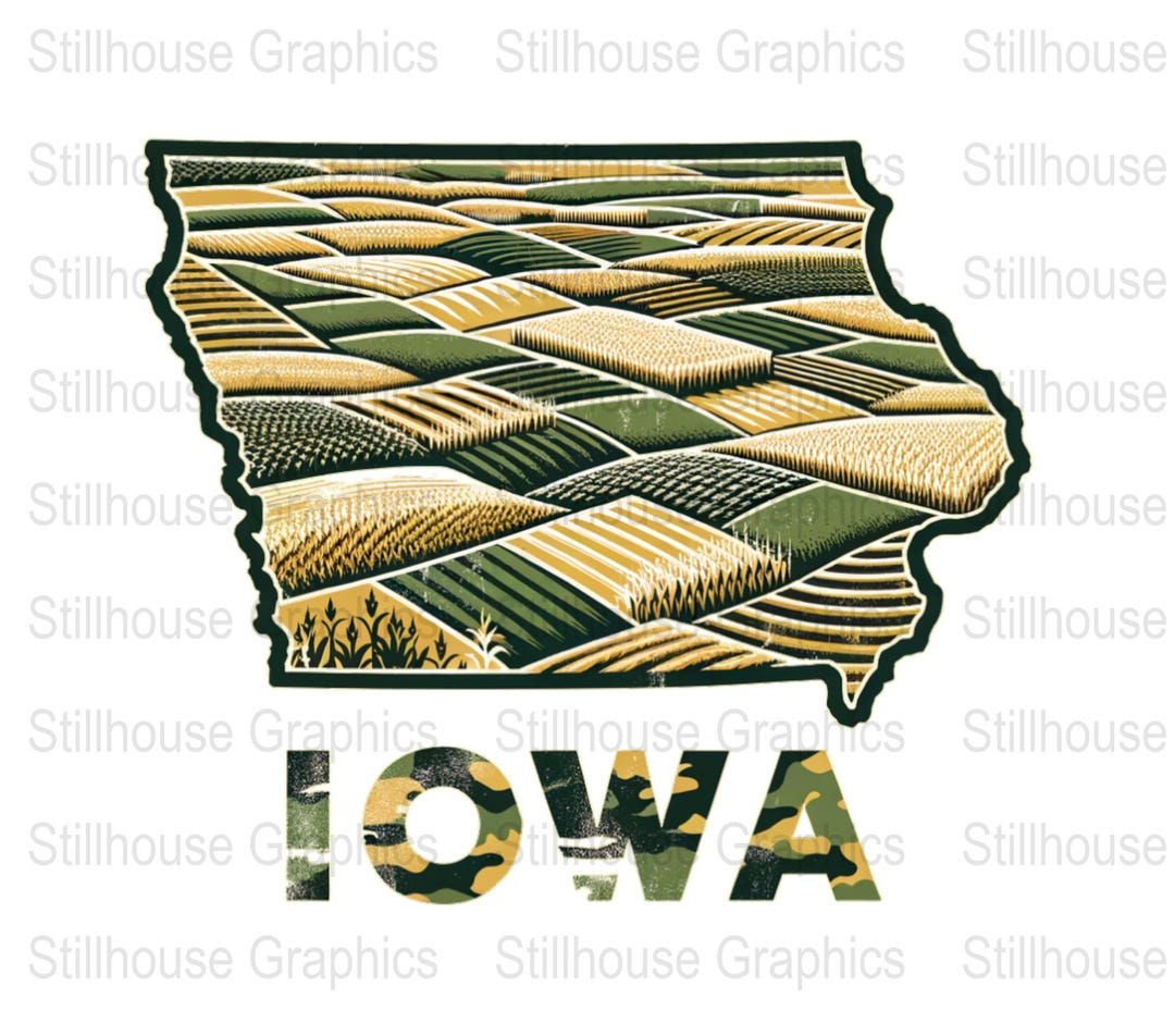 Iowa Camo State PNG, Distressed State Outline, Hunting Camo Sublimation ...