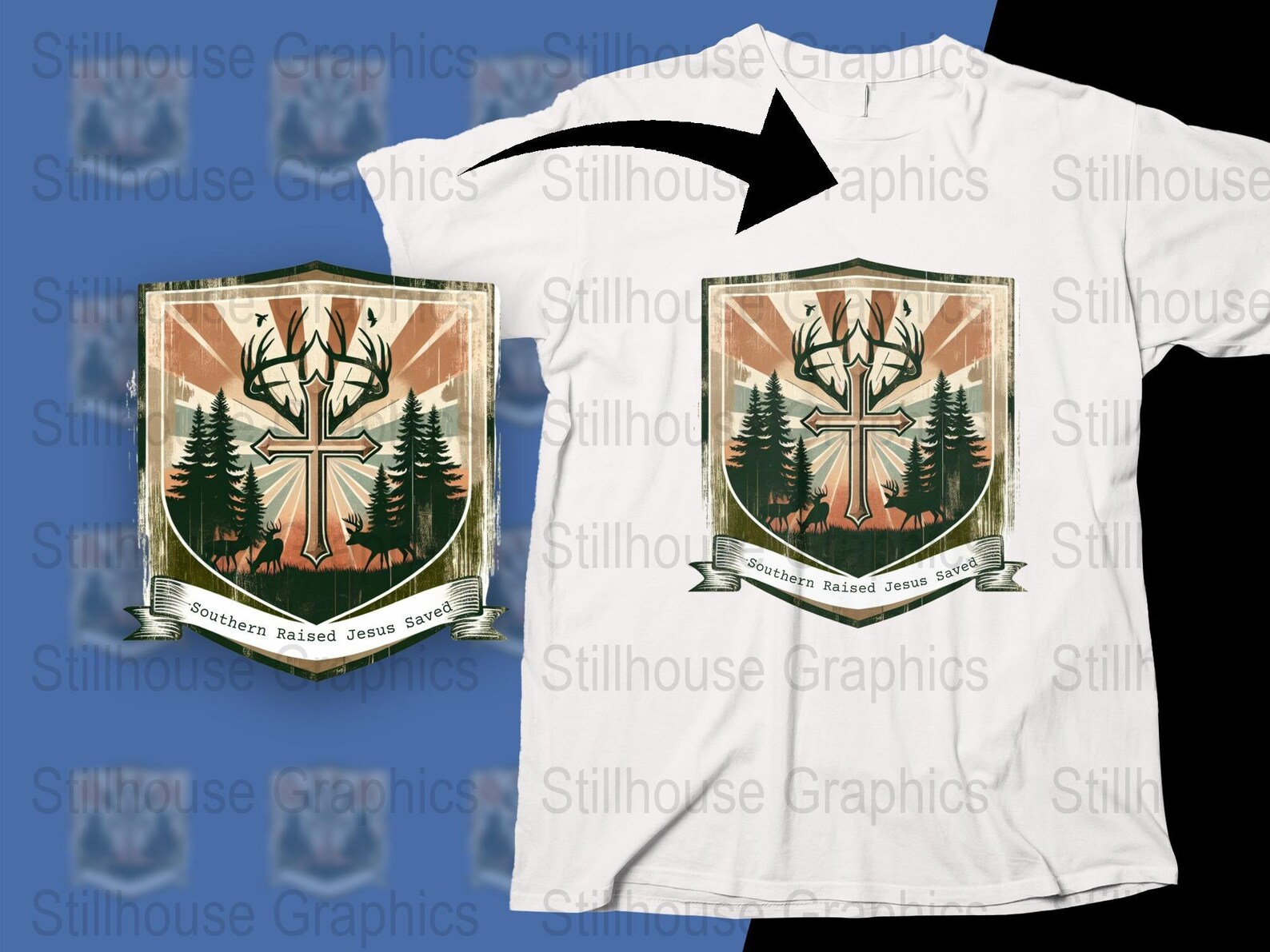 Hunting Faith Cross PNG, Camo Deer Antler Fishing Hook Cross Design ...