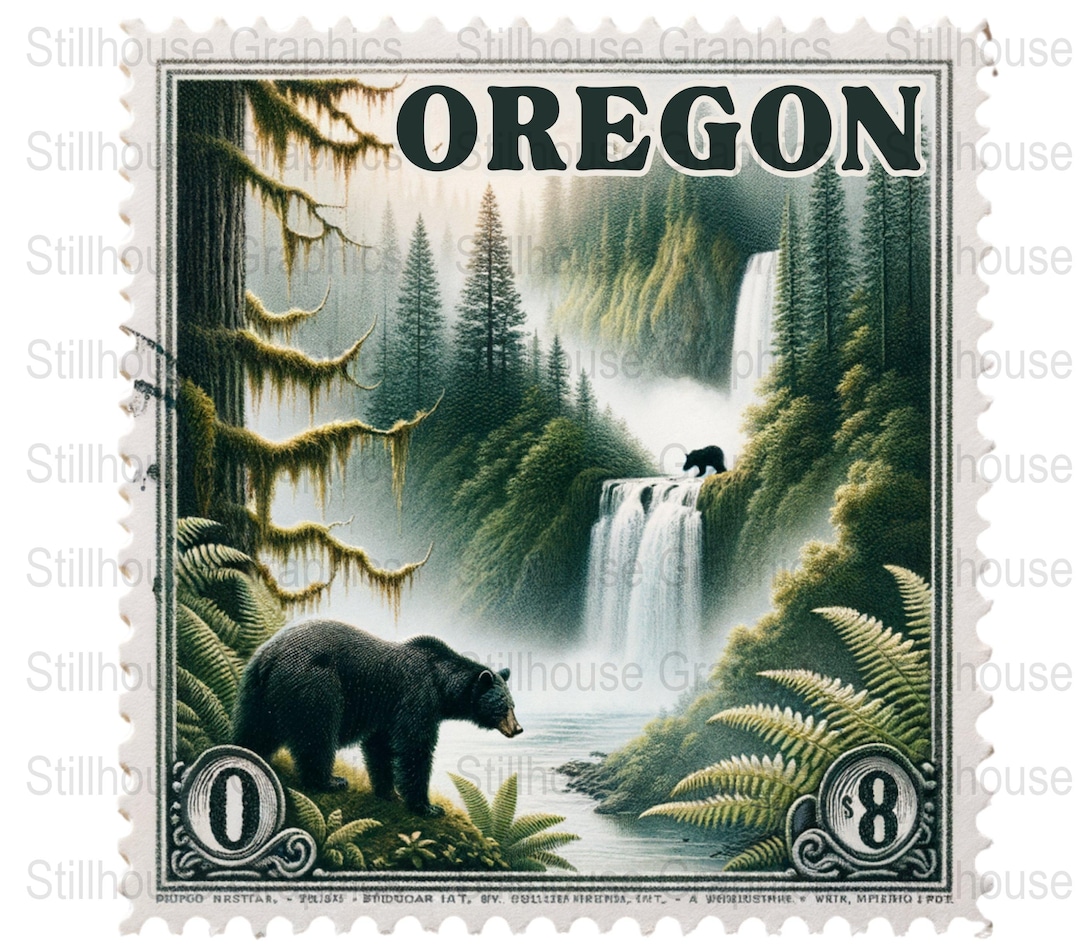Oregon Stamp State PNG, Vintage Stamp Sublimation Design, USA State ...