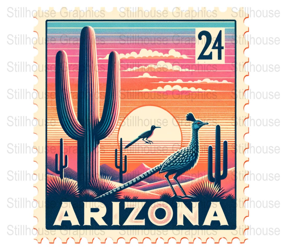 Arizona Stamp State PNG, Vintage Stamp Sublimation Design, USA State ...