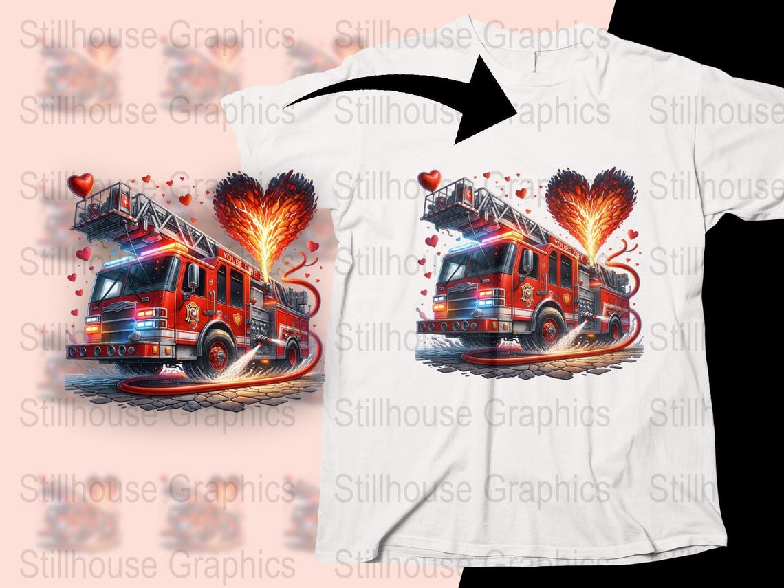 Valentine Fire Tuck Png for Digital Use, Classroom Cards or Sublimation ...