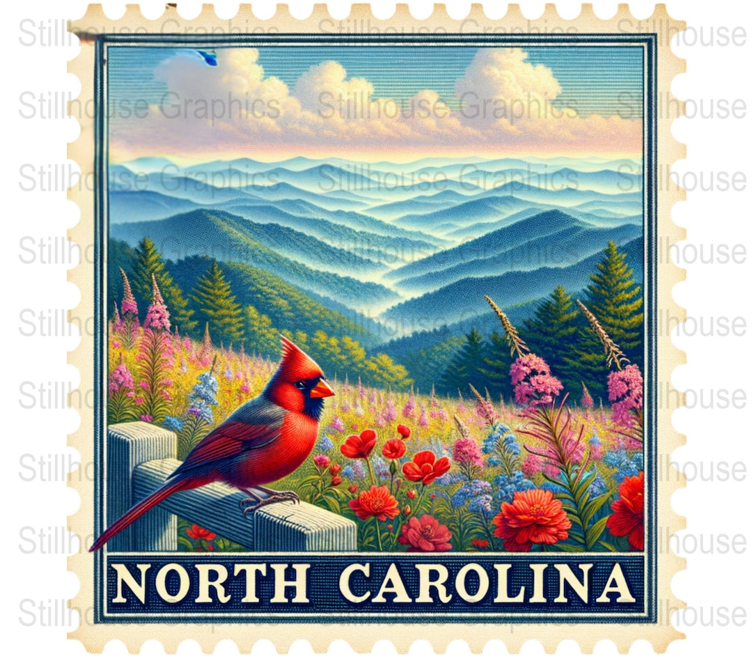 North Carolina Stamp State PNG, Vintage Stamp Sublimation Design, USA ...