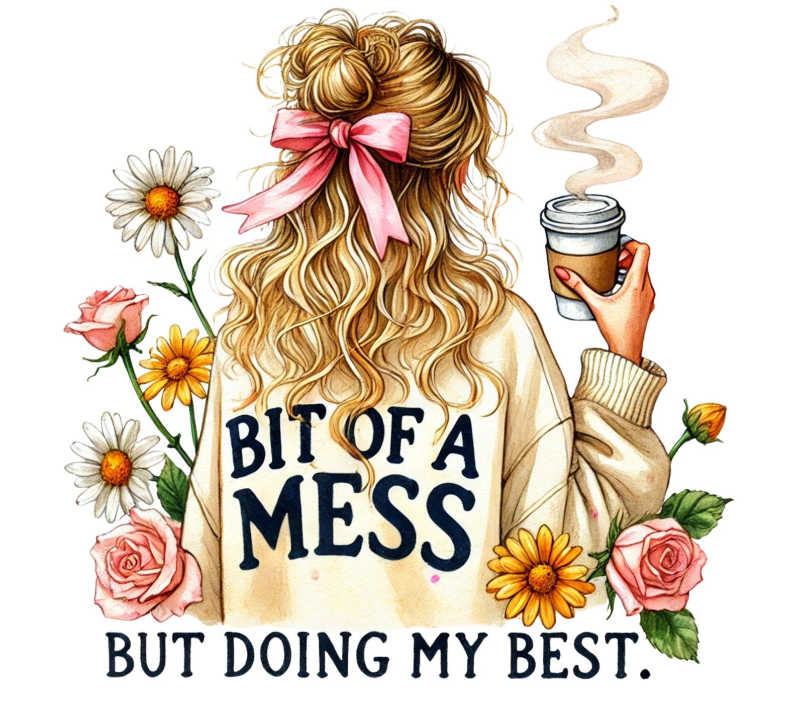 Bit of a Mess but Doing My Best Anxiety PNG, Funny Design, Sublimation ...