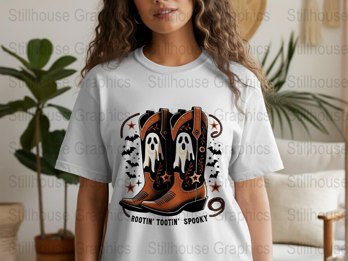 Western Cowboy Boots Ghost PNG, Boho Halloween Sublimation Design ...